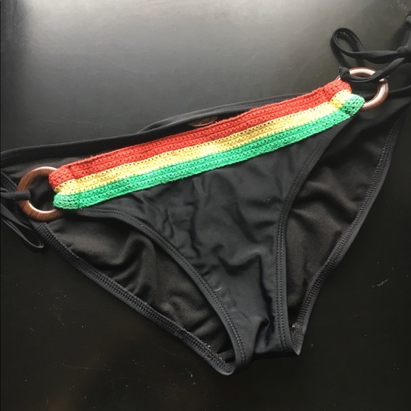 Xhilaration | Swim | Red Yellow And Green String Bikini Bottom | Poshmark